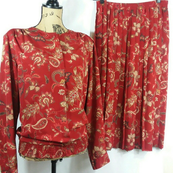 Alfred Dunner | Skirts | Alfred Dunner Two Piece Pleated Paisley Skirt ...